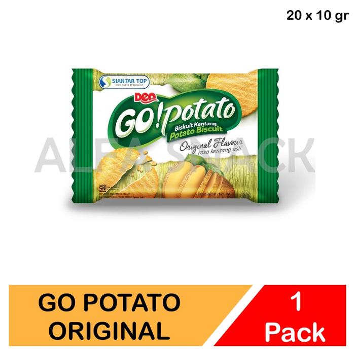 Jual Go Potato Biskuit Kentang Rasa Original Kemasan Pack (20 x 10 gram ...