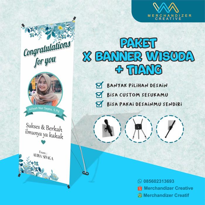 Jual Paket X Banner + Tiang / Tersedia Banyak Template Menarik / MMT ...