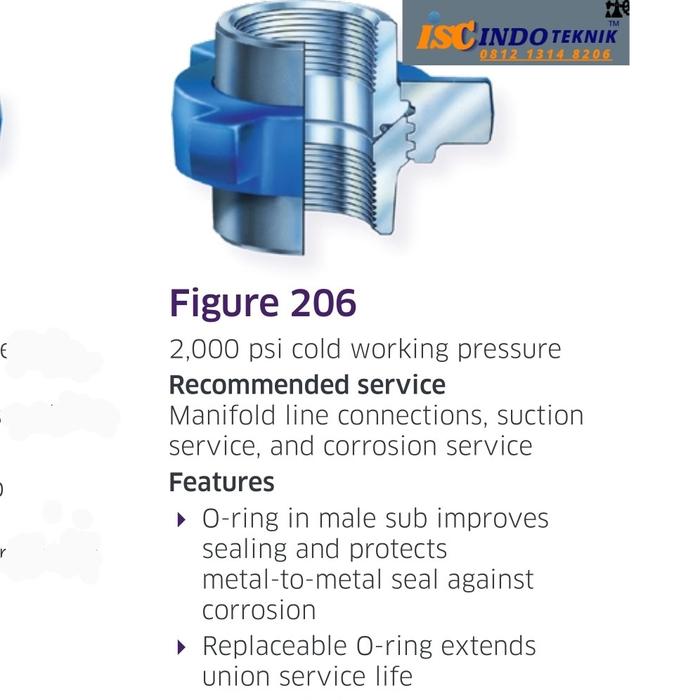 Jual WECO UNION HAMMER COUPLING 1'-10' FIG 206 WELDED /NPT 2.000PSI CWP ...