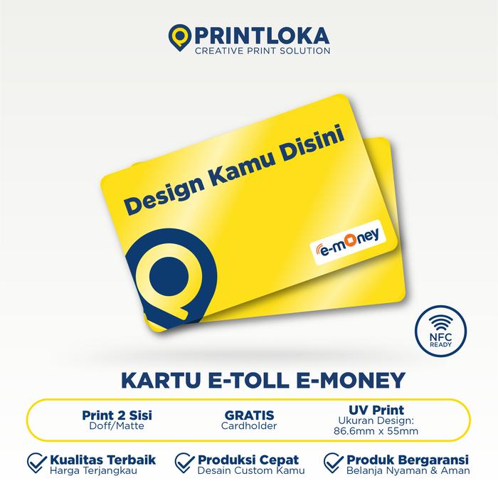 Jual Kartu Etoll E-toll Emoney E-money custom print 2 muka Mandiri etol ...
