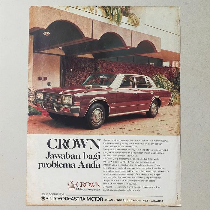 Jual Iklan jadul Mobil Toyota CROWN Super Saloon - original majalah th ...