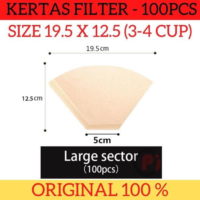 Jual Kertas Filter Saringan Kopi Drip V60 Large For 3-4 Serving Isi ...