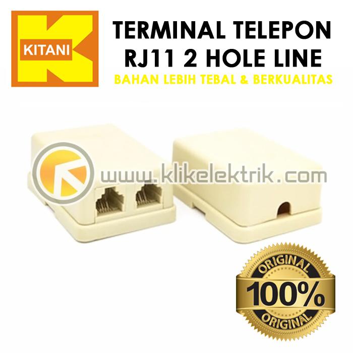 Jual ROSET RJ11 LINE TELP 2 LUBANG KITANI TERMINAL TELEPON 2 JALUR ...