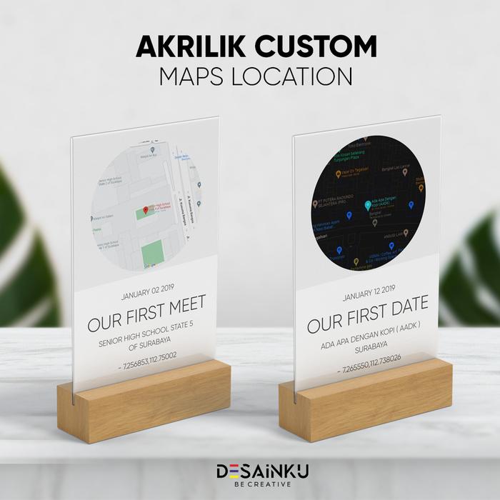 Jual Akrilik Custom Maps Location / Peta Maps Hadiah Pacar - Kota ...