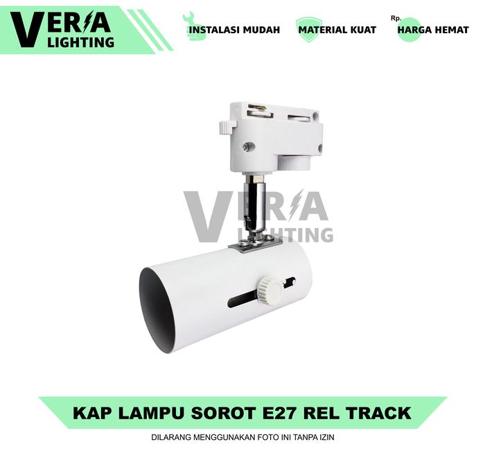 Jual Kap Lampu Sorot Rel LED Spotlight Track Rell Plafon Tempel E27 ...