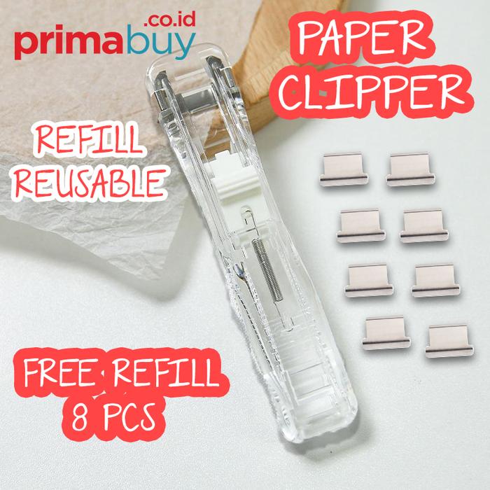 Jual Paper Clipper Portable Penjepit Kertas Stapler Staples clip isi 8 ...