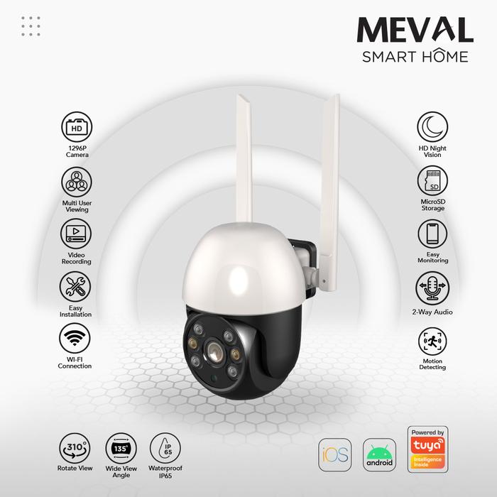 Promo MEVAL Smart CCTV Outdoor IP Camera PTZ Dome Waterproof Wifi Cicil 0% 3x - Jakarta Barat ...