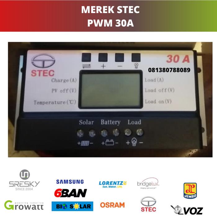 Jual controller 30 A merek stec 12/24v sistem digital SCC 30A - Jakarta Barat - Reseller HARGA ...