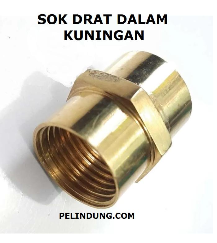 Jual Sock Drat Dalam 1/2 x 1/4 Inch Kuningan Soket Kran Vlok Sok Shock ...