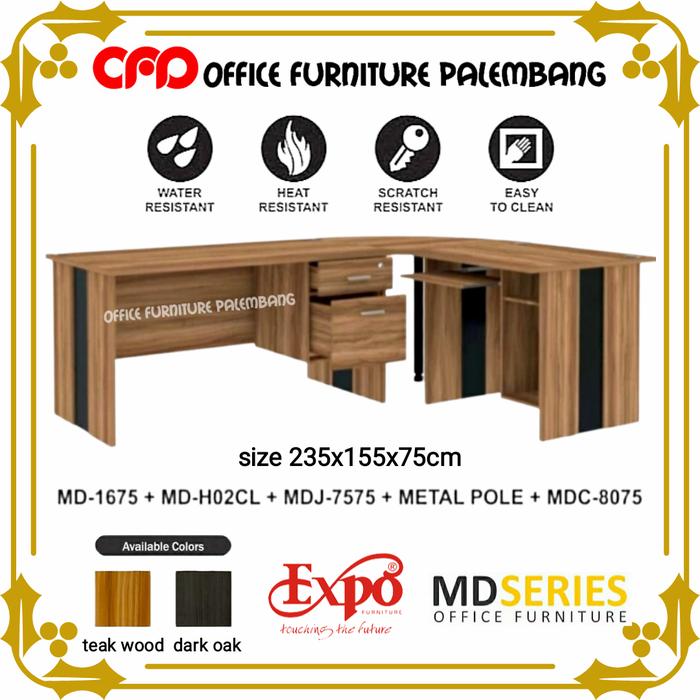 Jual meja kantor expo md series meja direktur L biro meja kerja manager ...