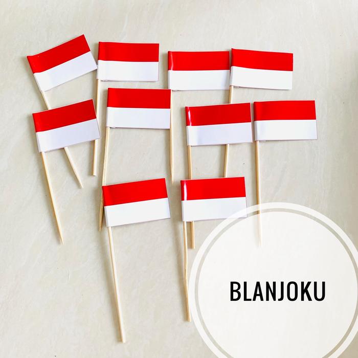 Jual Topper Cupcake Hiasan Kue Birthday - Cupcake Flag Bendera Merah ...