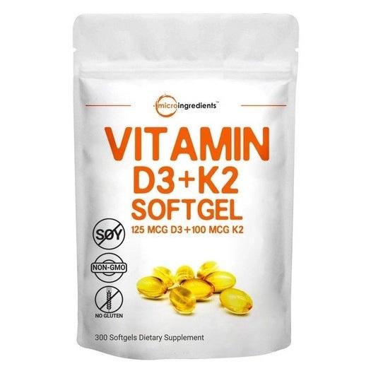 Jual Micro Ingredients Vitamin D 3 K 2 Softgel 5000 iu D3 K2 5000iu 300 sfg - Jakarta Pusat ...