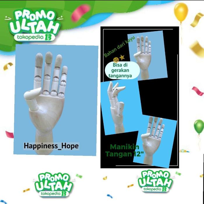 Jual Manekin Tangan Kayu 12 inch 30 cm/ wood hand mannequin art manikin ...