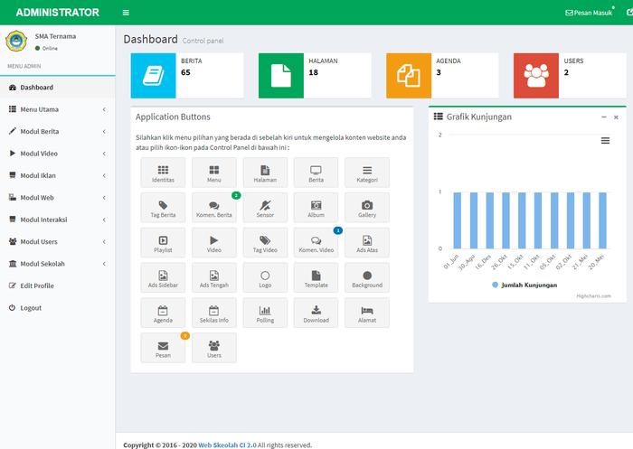 Promo Aplikasi / Software Sistem Informasi Web Sekolah, Codeigniter-PHP ...
