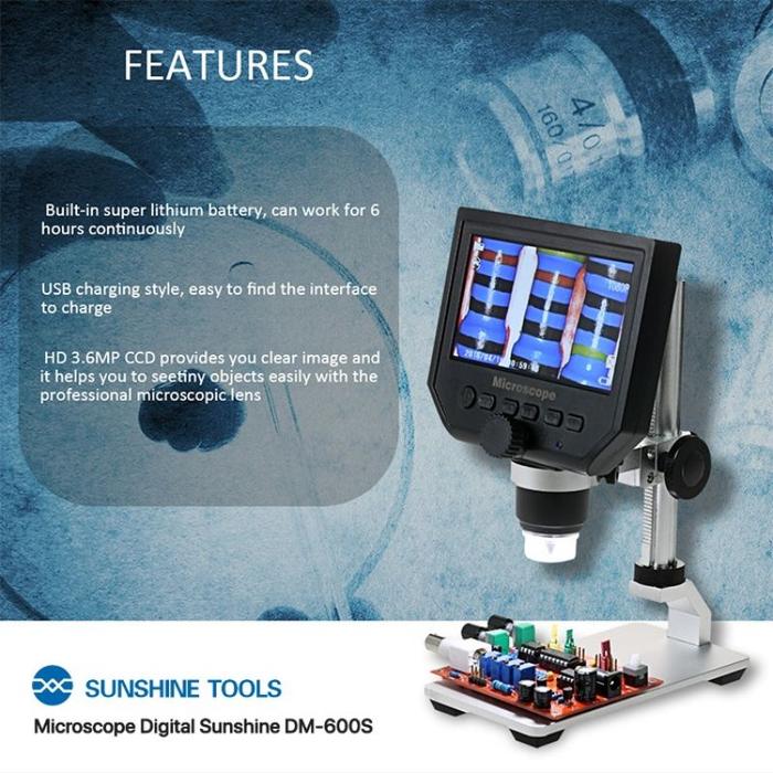 Jual MICROSCOPE DIGITAL SUNSHINE DM-600S + LCD 4.3INC - Kota Surabaya ...