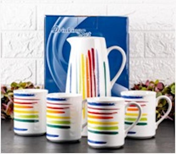 Jual PROMO Gift Set Box Parcel 4 Mug & Pitcher Keramik Kopi Teh Cantik ...