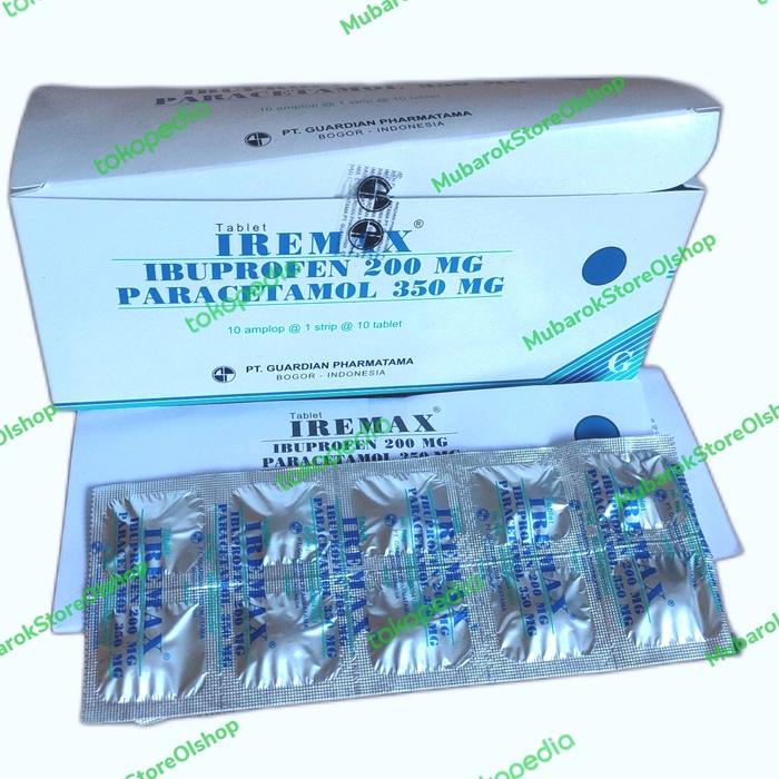 Jual IREMAX TABLET - IBUPROFEN+PARACETAMOL- HARGA PER/STRIP= 10 TABLET ...