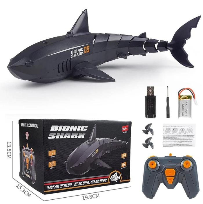 Promo RC Shark Mainan Ikan Hiu Remote Remot 2.4G Waterproof - Hitam ...