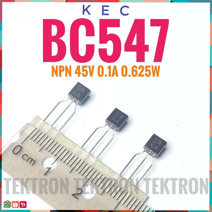 Jual KEC BC547 Transistor NPN 45V 0.1A 0.625W Tr Asli Ori harga perbuah - Kota Bandung - tektron ...