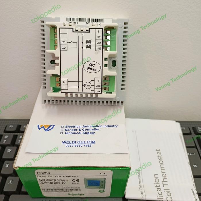 Jual SCHNEIDER TC303-3A4DLS AC230V DIGITAL FAN COIL THERMOSTAT ...