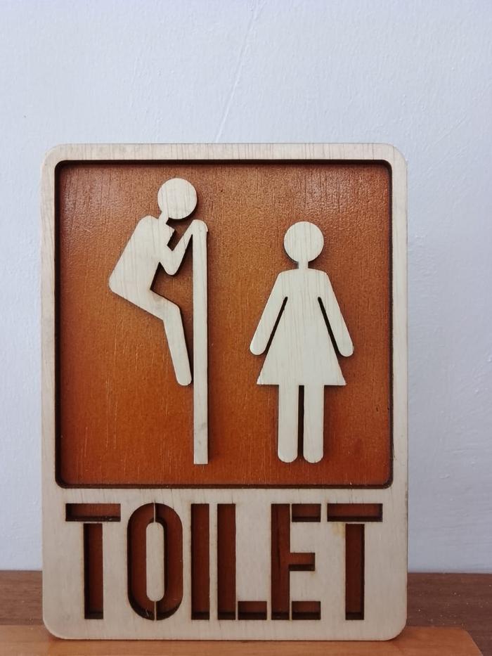 Jual PAPAN TANDA TOILET - SIGN KAYU - Kab. Sleman - ziidan | Tokopedia