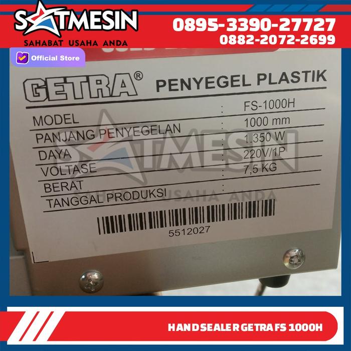 Jual Getra Fs 1000h - Fs 1000 H - Hand Sealer Panjang - Body Alumunium ...