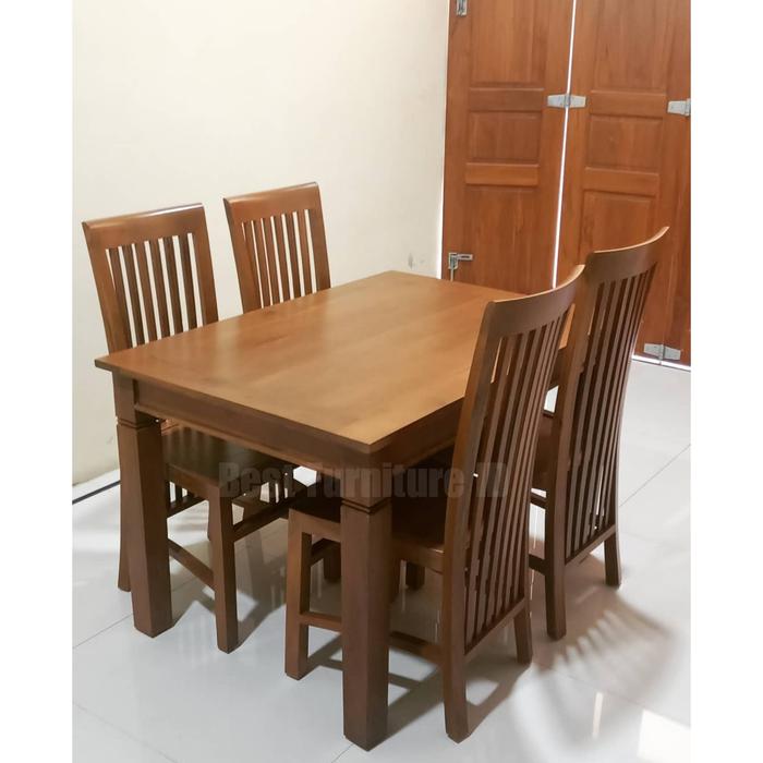 Jual Meja Makan Minimalis Jati Balero Klasik - Meja 4 Kursi, Dengan Jok - Jakarta Selatan - Best ...