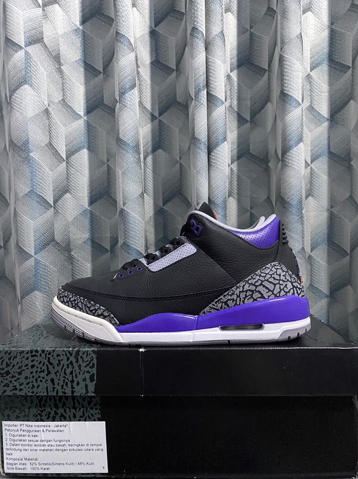 Jual AIR JORDAN 3 COURT PURPLE ORIGINAL AUTHENTIC SNEAKERS 100% - Kota ...