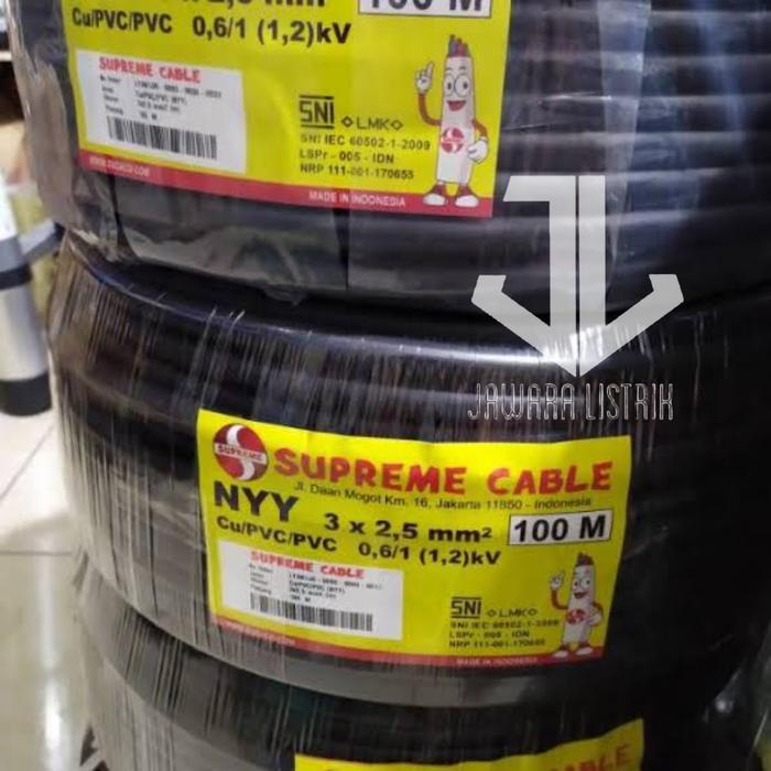 Jual SUPREME KABEL NYY 3x2,5 MM HITAM KAWAT 50M 50 M METER Murah - Jakarta Timur - jawara ...