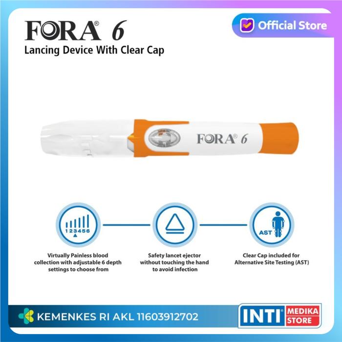Jual FORA - Lancing Device With Clear Cap For Fingertip | Pen Jarum ...