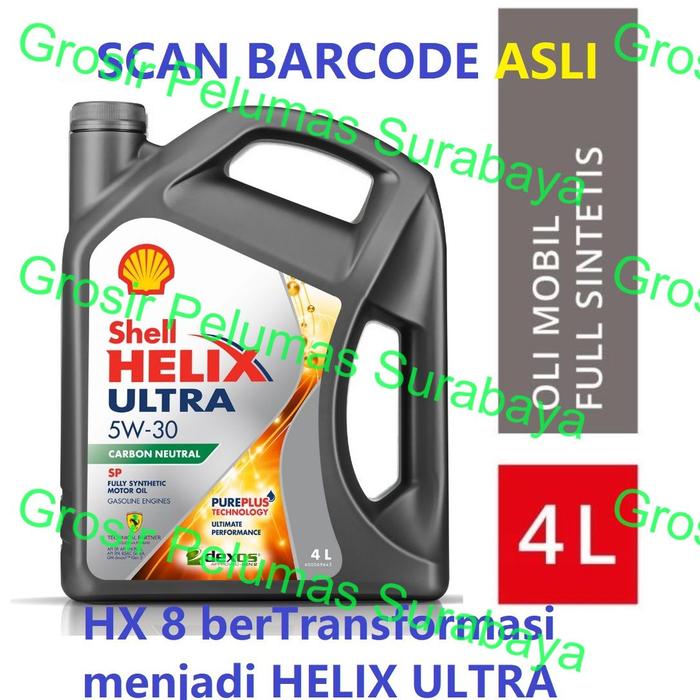 Jual Original Scan barcode oli Shell Helix HX8 Ultra 5w-30 5W30 Galon ...