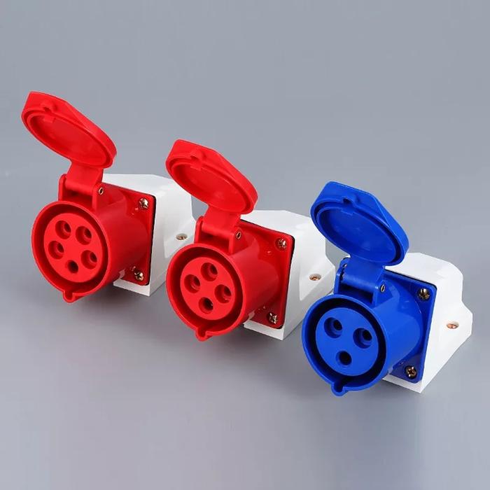 Jual Industrial Wall Socket 3P 4P 5P 16A 32A 63A IP44 - 134 4P63A ...