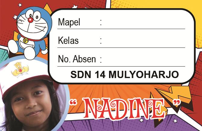 Jual Stiker Mata Pelajaran Custom Foto Mapel Label Buku Nama Doraemon ...