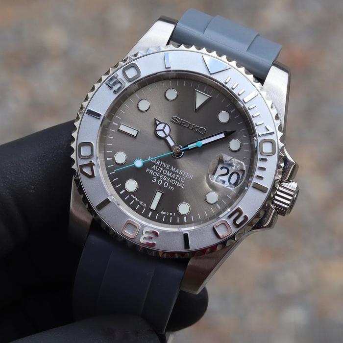 Promo Mod Seiko Yacht Master Grey Skyblue NH35 Automatic Submariner Rubber - Kota Bekasi - DOX ...