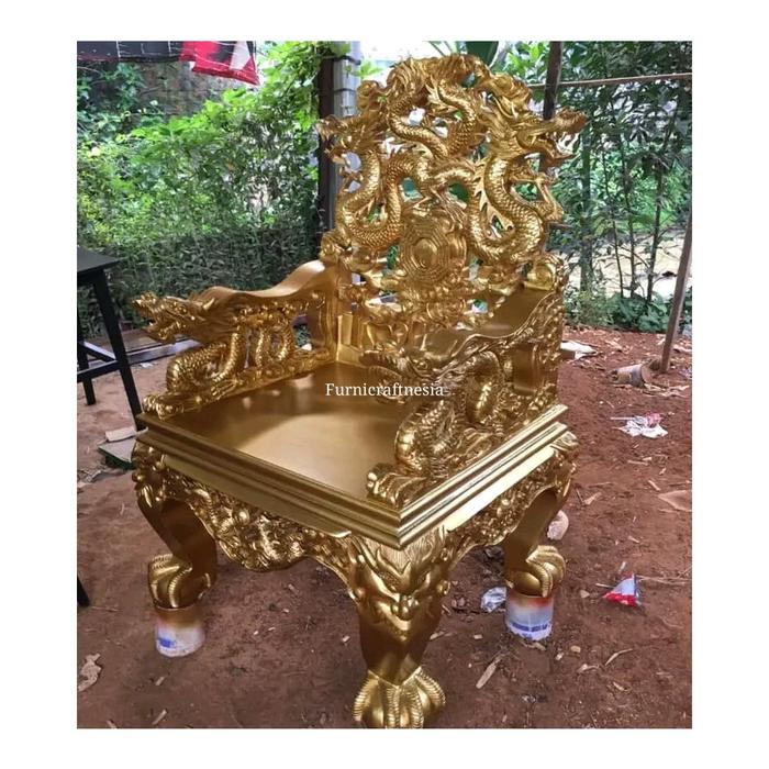 Jual Kursi Altar Full Ukir Tangan Motif Naga Kayu Jati Gold Finish ...