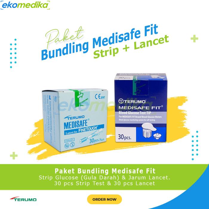Jual Medisafe Blood Glucose Test strip + Jarum Lancet for Fine Touch ...