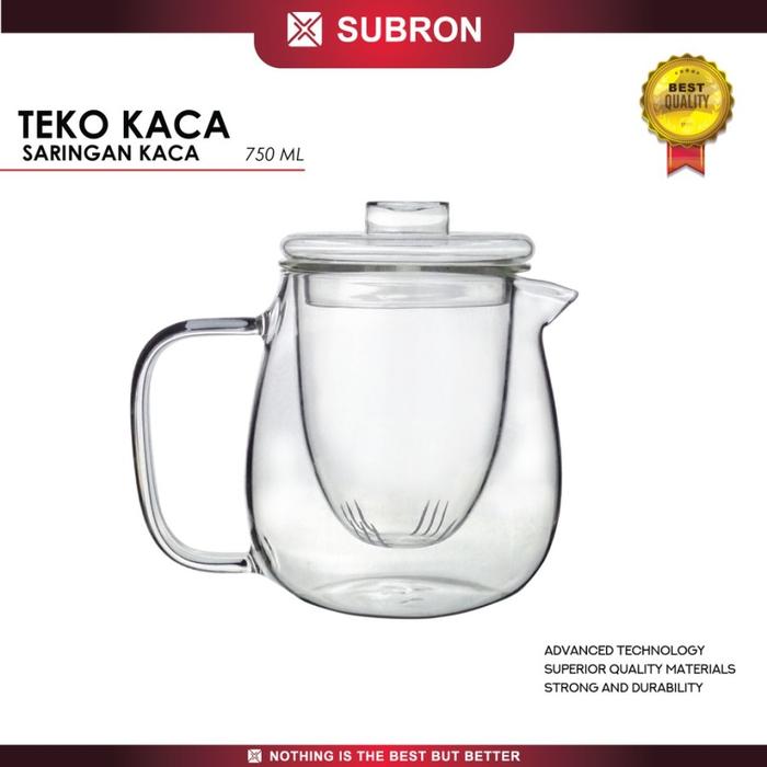 Jual SUBRON Glass Teapot / Teko Teh Kaca + Saringan 750 ml - Kab ...