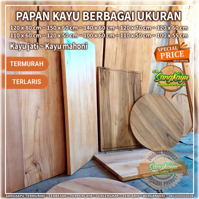 Jual Kayu Papan kayu 120x60 cm Wooden board bahan meja kayu daun meja ...