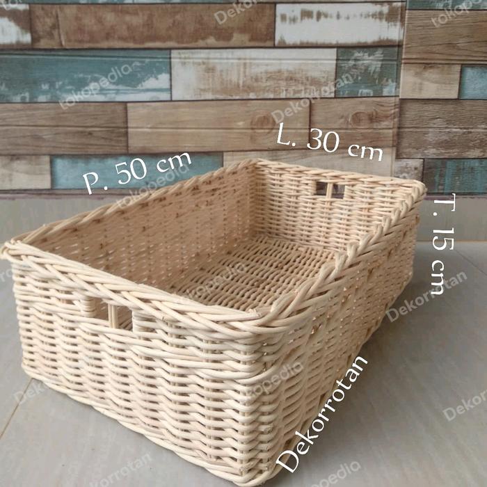 Jual keranjang rotan besar persegi panjang tempat penyimpanan baju ...