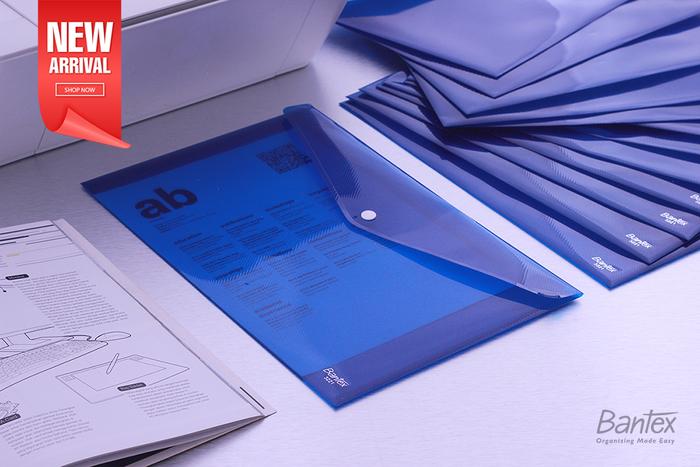 Promo 12 Pcs Map Kancing Plastik Bantex Folio F4 Landscape 3221 01 Blue ...