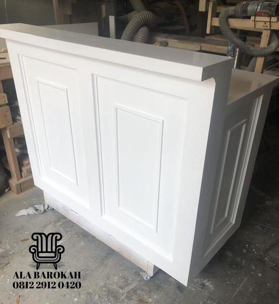 Jual meja resepsionis minimalis kayu solid duco meja pelayanan ...