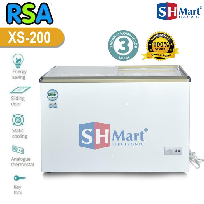 Promo Chest Freezer RSA Sliding Glass XS200 / Freezer Box Sliding XS ...