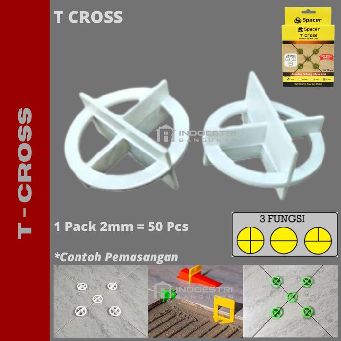 Jual T Cross Tile Spacer 2 mm / Alat Perapih Nat Keramik / Nat Spacer ...