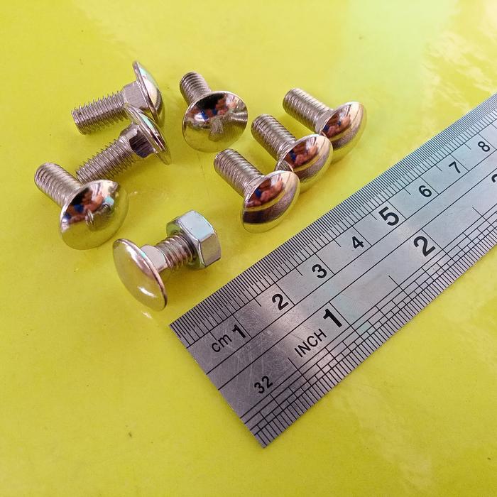 Jual BAUT MUR CB M6x15 NIKEL M6 X 15 1.5CM BAUT PAYUNG BAMPER TRUK ...