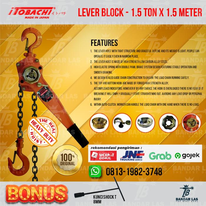 Jual Lever Block Atau Lever Hoist 1.5 Ton X 1.5 M Itobachi New Model ...