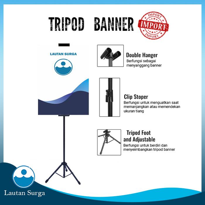 Jual Stand banner, Standing Banner Besi, Tripod Stand Banner Doubble ...