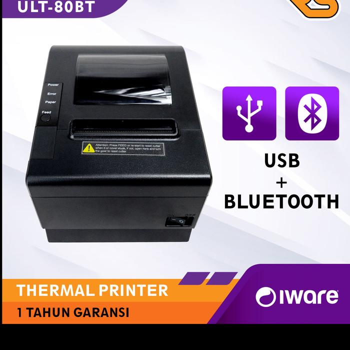 Jual POS MINI PRINTER KASIR 80 MM THERMAL ULTRON ULT-80BT USB BLUETOOTH ...