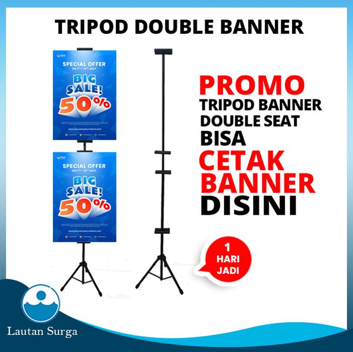 Jual Stand banner, Standing Banner Besi, Tripod Stand Banner Doubble ...