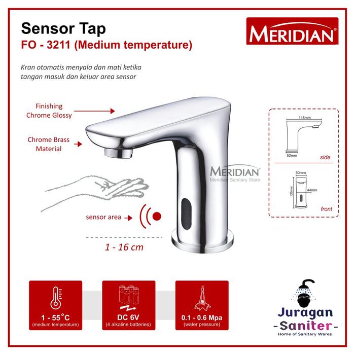 Jual Sensor Tap Kran Wastafel Sensor Meridian FO 3211 - Jakarta Barat ...
