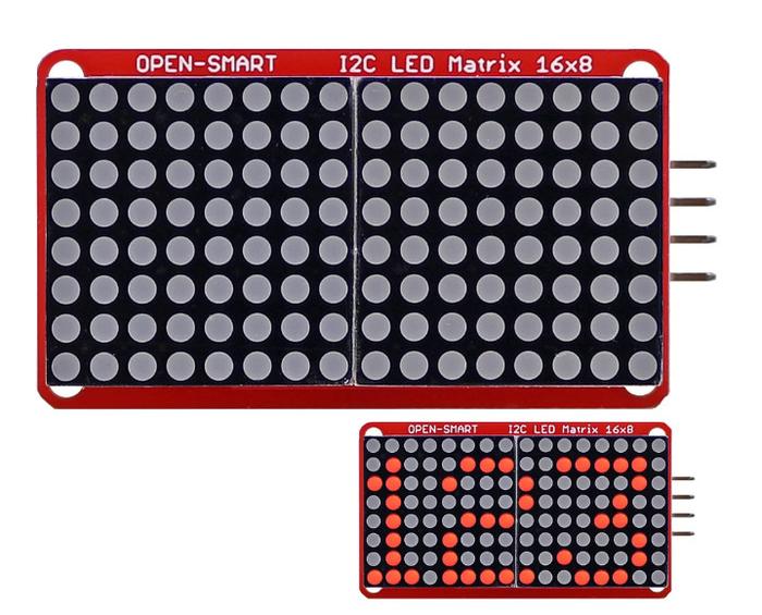 Jual OPEN-SMART 0.8 "Inci 16X8 I2C Modul Display Dot Matriks LED 4 Pin ...